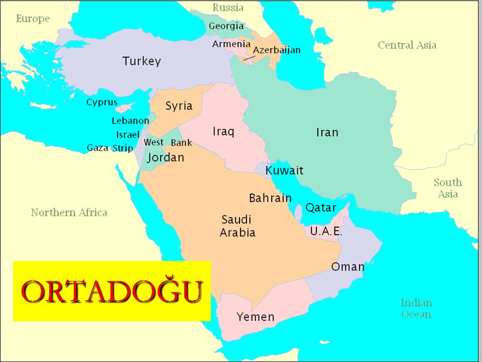 Orta Doğu Haritası Orta Doğu Haritası